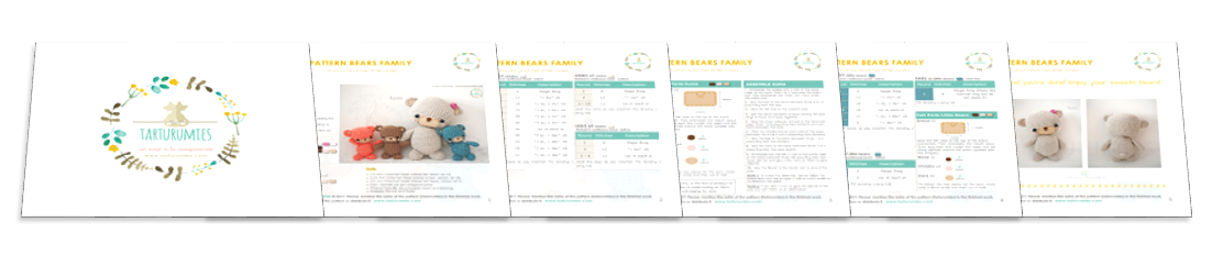 Amigurumi Pattern: Kuma's Bear Family - Tarturumies